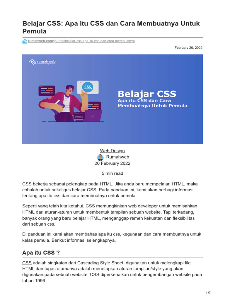 Belajar CSS Apa Itu CSS Dan Cara Membuatnya Untuk Pemula | PDF