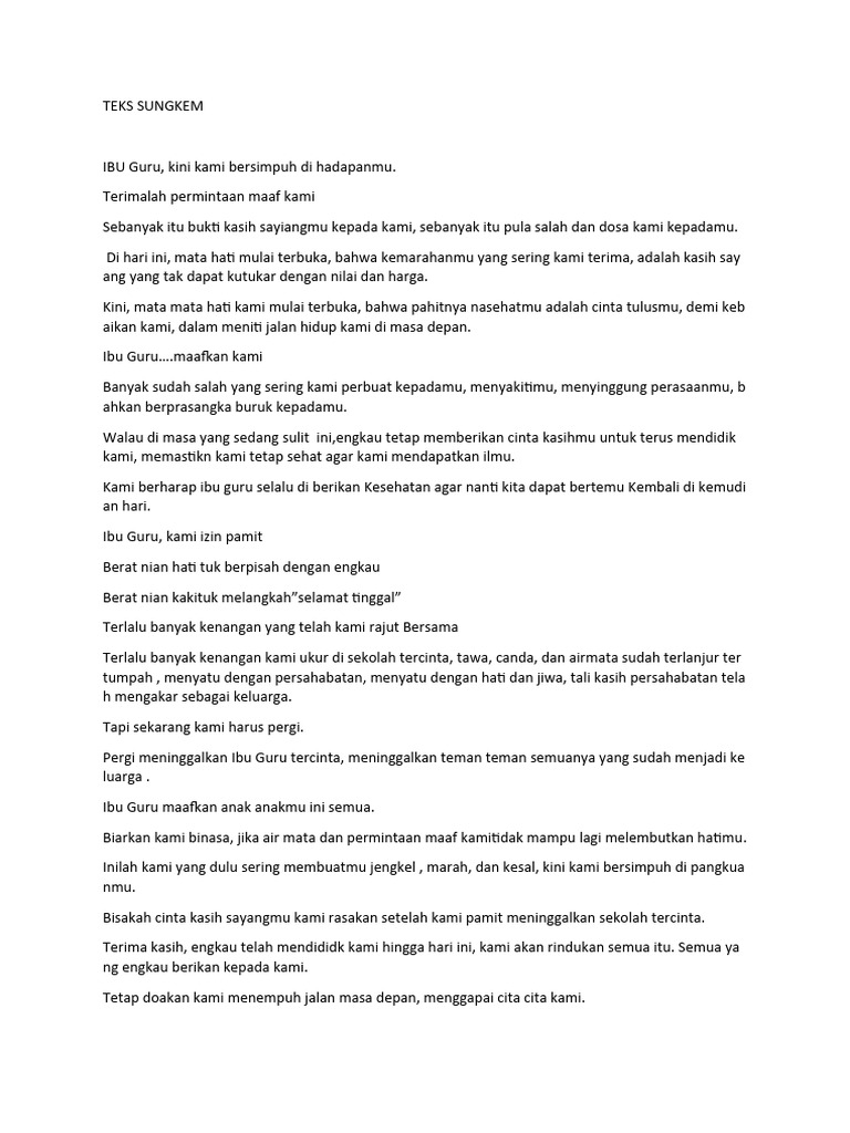 Teks Sungkem Indonesia | PDF