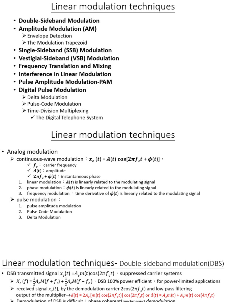 3.linear Modulation Techniques | PDF