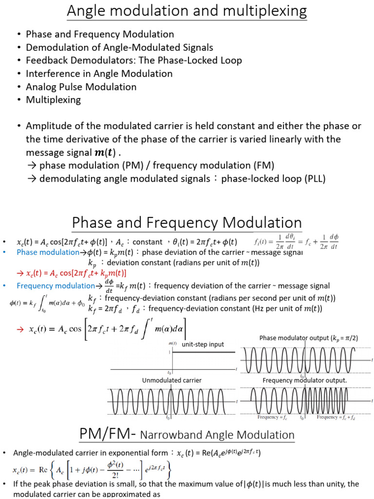 4.angle Modulation and Multiplexing | PDF