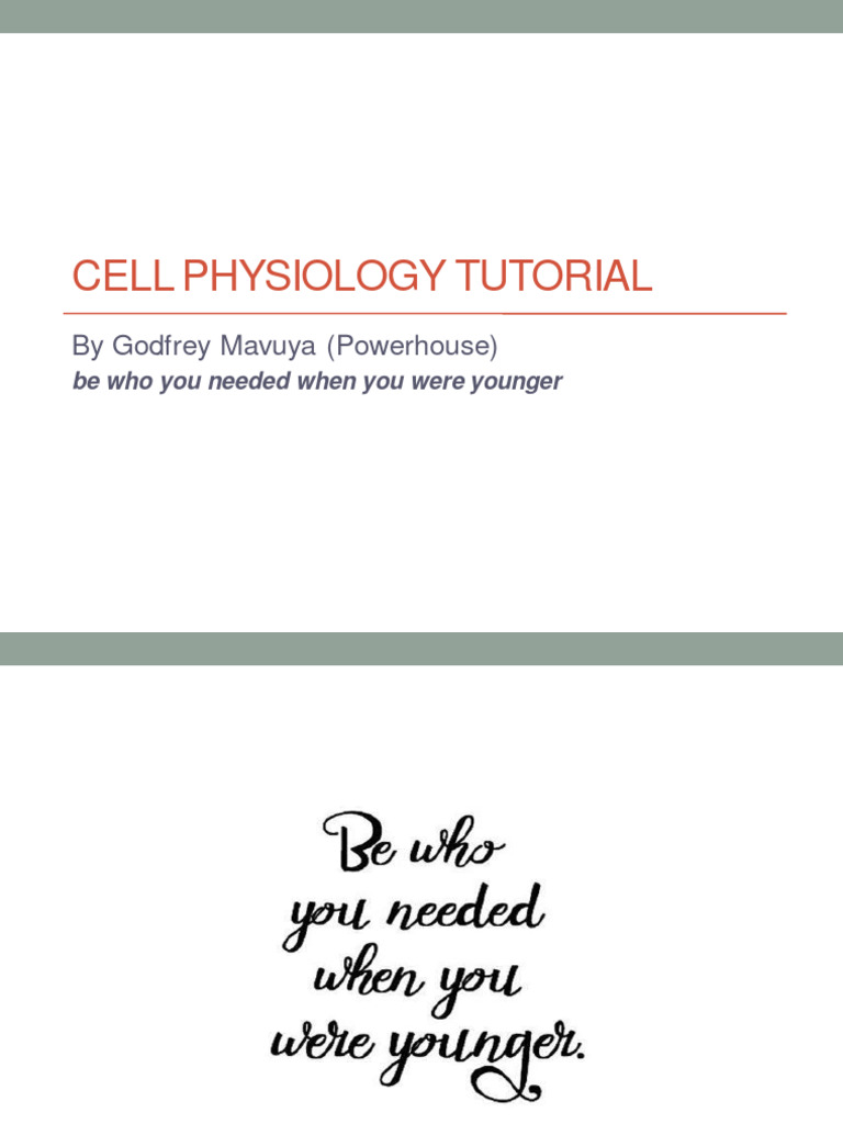 Cell Physiology Tutorial | PDF | Science & Mathematics