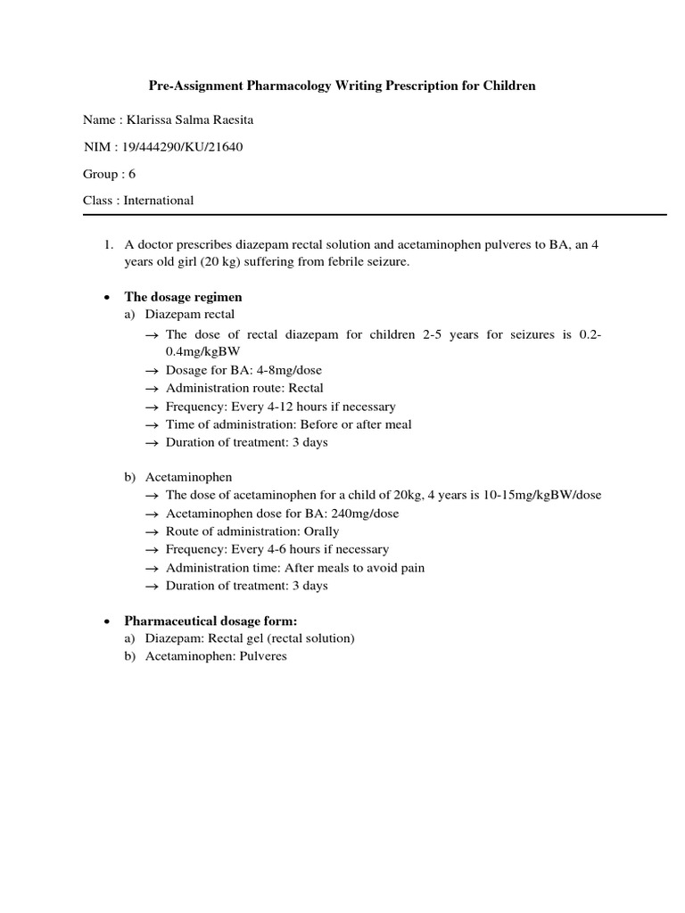 (REVISED) - Pre-Assignment - Klarissa Salma Raesita - 21640 - 6 IUP | PDF | Therapy | Pharmacy