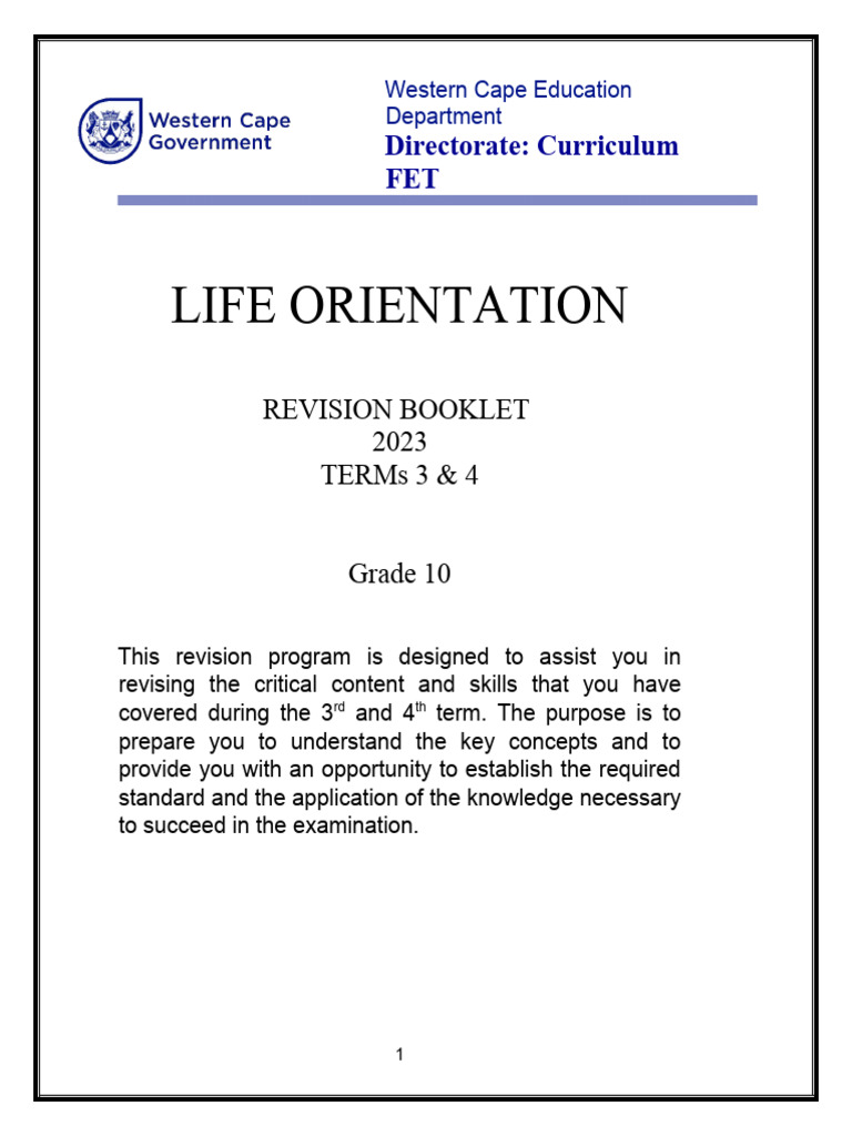 LO Grade 10 Revison Booklet T3&4 2023 | PDF