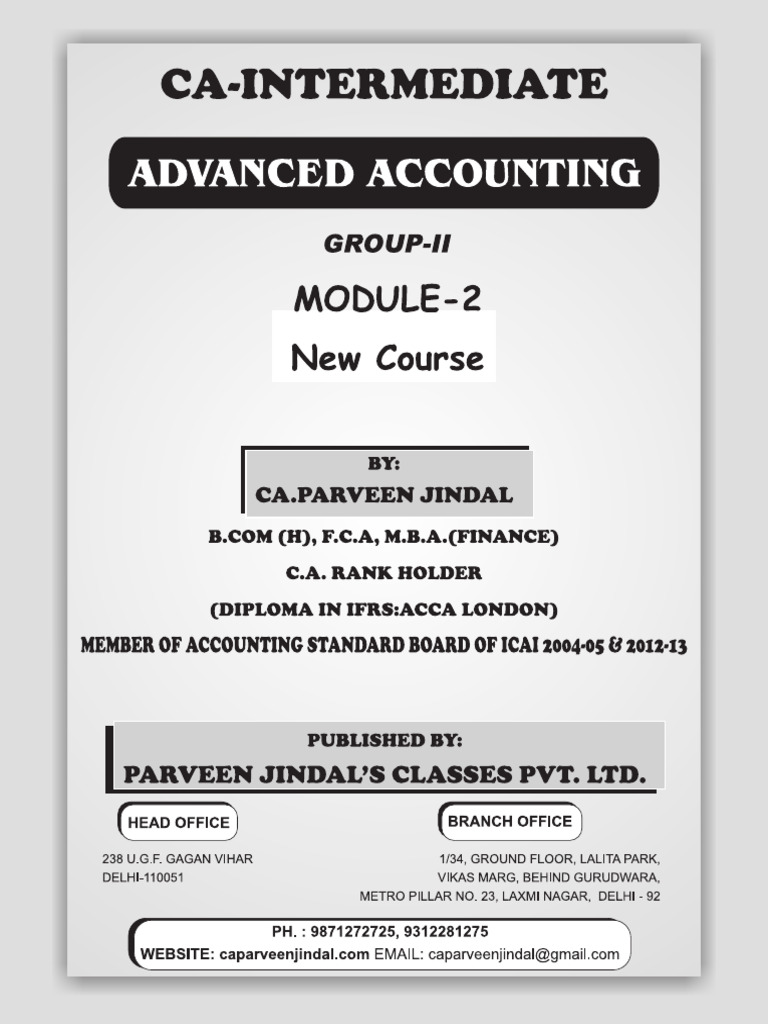 Advance Accounts Module 2 Book Notes @mission - CA - Inter | PDF