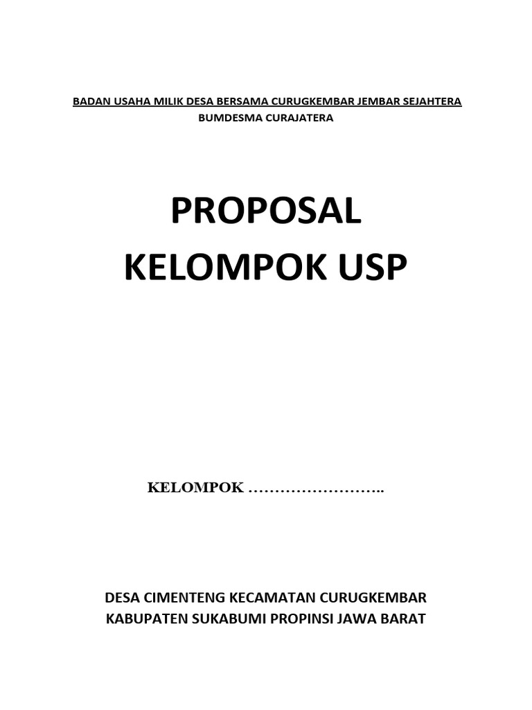 Proposal Kelompok Usaha | PDF