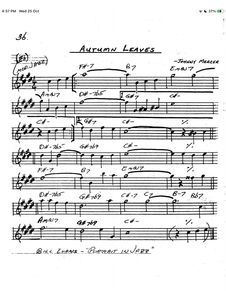 Autumn Leaves For Eb Sax | PDF