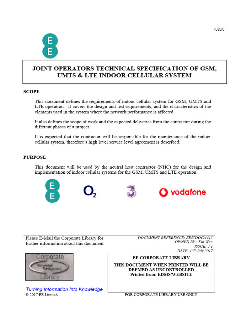 JOTS Distributed Antenna System Specification | PDF | Cellular Network ...