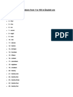 Counting Chart 1-100 in English | PDF