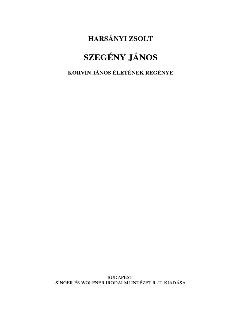 Harsányi Zsolt - Corvin János | PDF