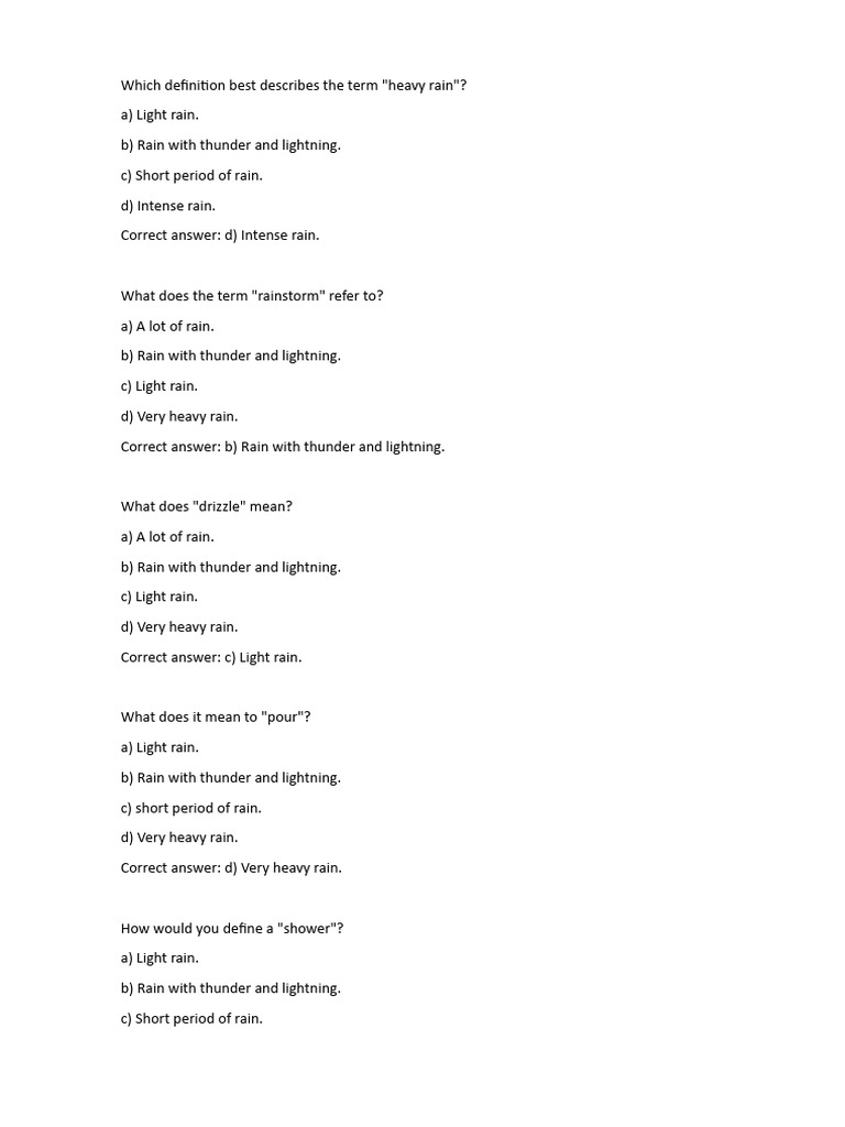 Test Weather b1 | PDF | Part Of Speech | Verb