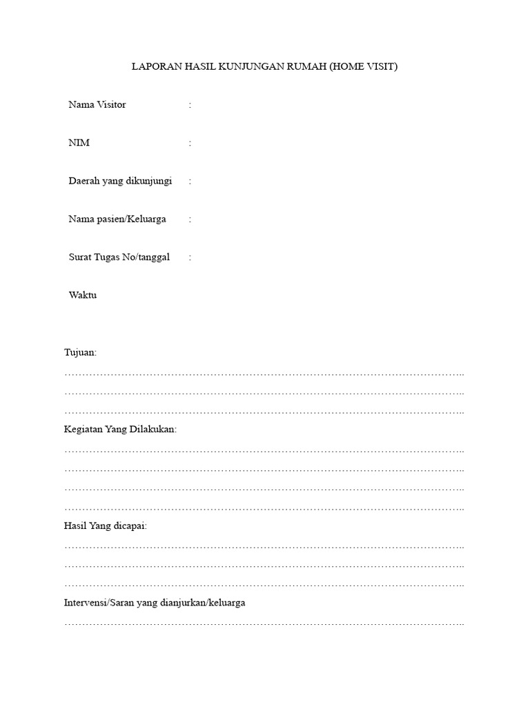 Laporan Hasil Kunjungan Rumah | PDF