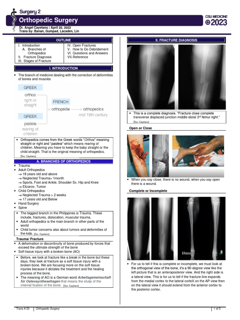 Surg Ortho | PDF | Urination | Bone