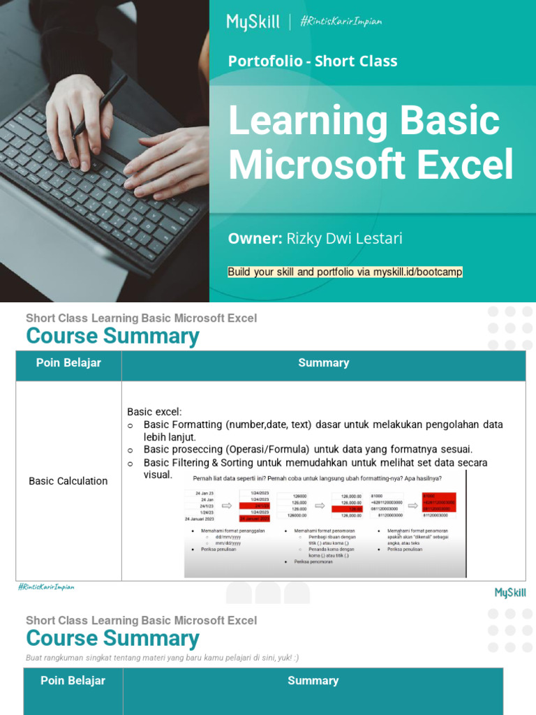 Mini Task Learning Basic Ms Excel 1694316928 | PDF