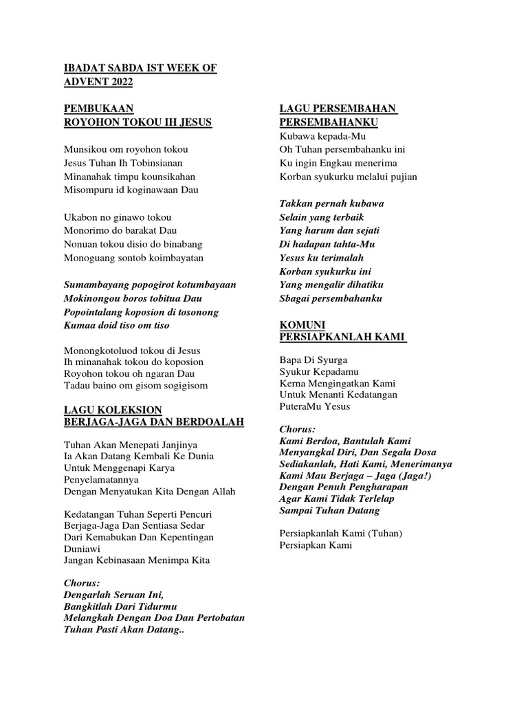 1ST Week of Advent | PDF | Agama & Spiritualitas