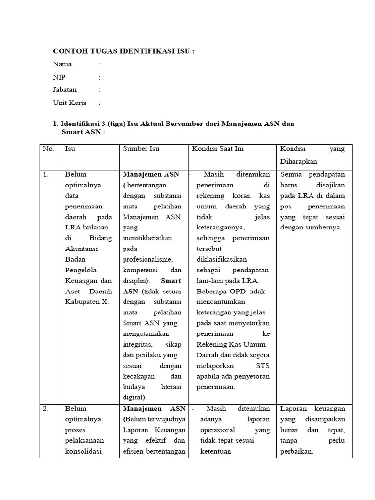 Contoh Tugas Identifikasi Isu Blended | PDF