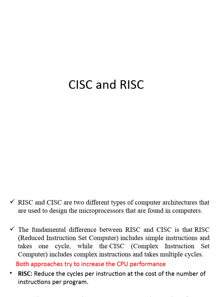 CISC and RISC | PDF