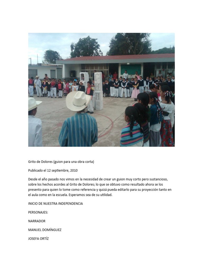 Guion del Grito de Dolores | PDF | Historia