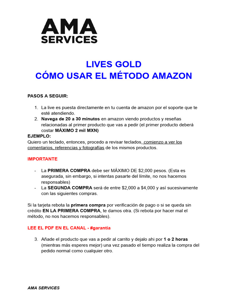 Como Usar El Metodo AMAZON - GOLD 1 | PDF