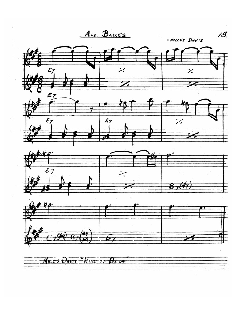 All Blues Eb Sax | PDF