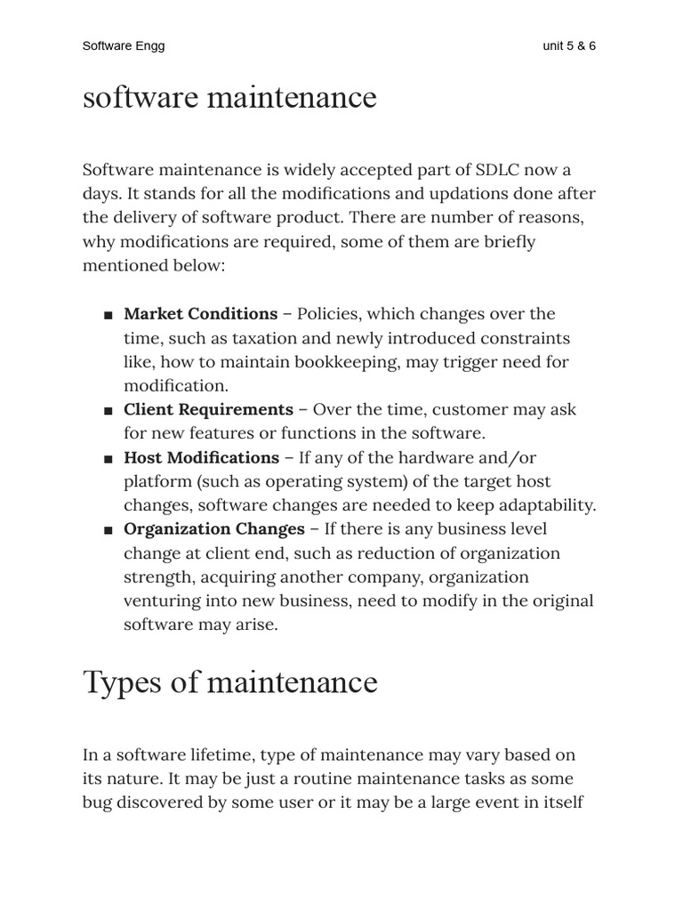 Software Engg 5th And 6th Unit Pdf