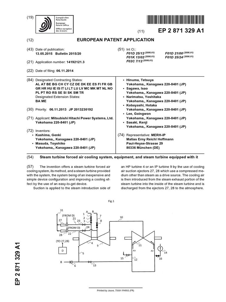 Steam Turbine Air Cooling System Patent | PDF | Pump | Heat Exchanger