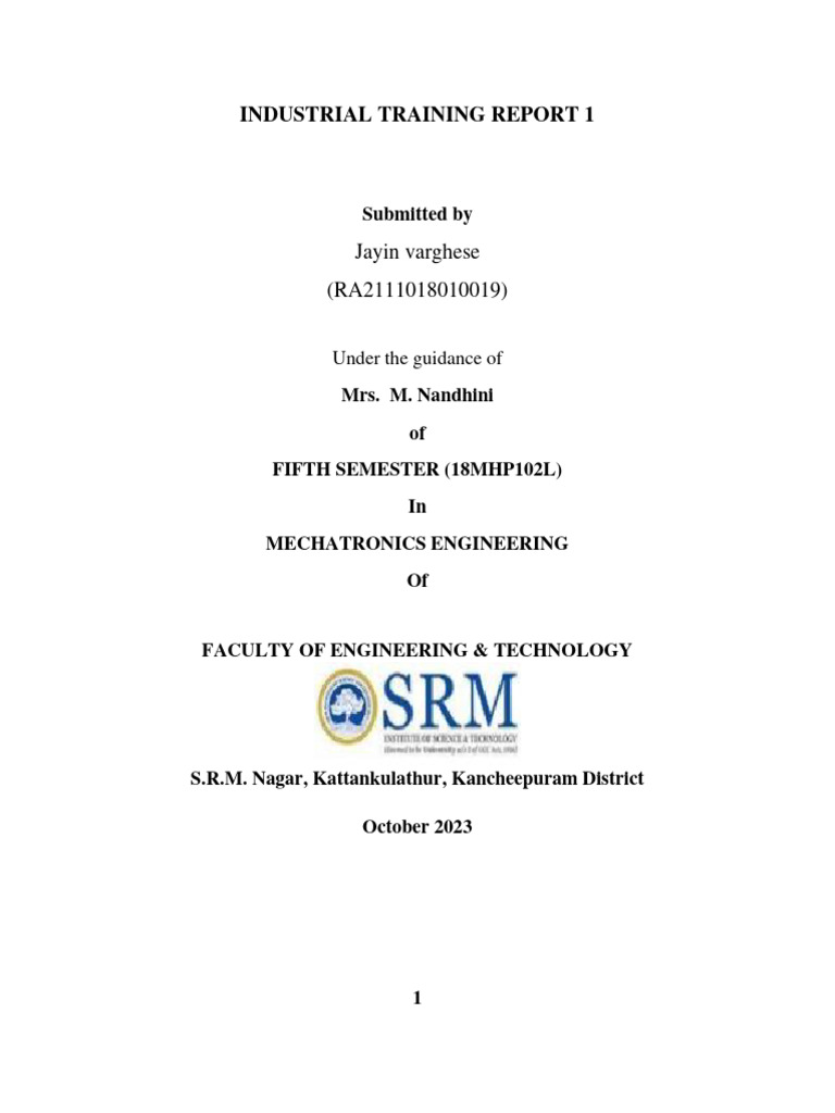 Industrial Training Report 1 | PDF | Diesel Engine | Engines