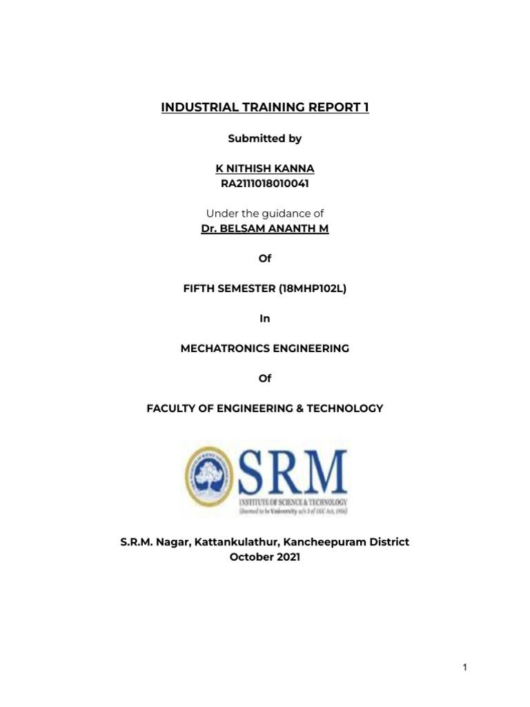 Industrial Training Report 1 | PDF | Business | Technology & Engineering