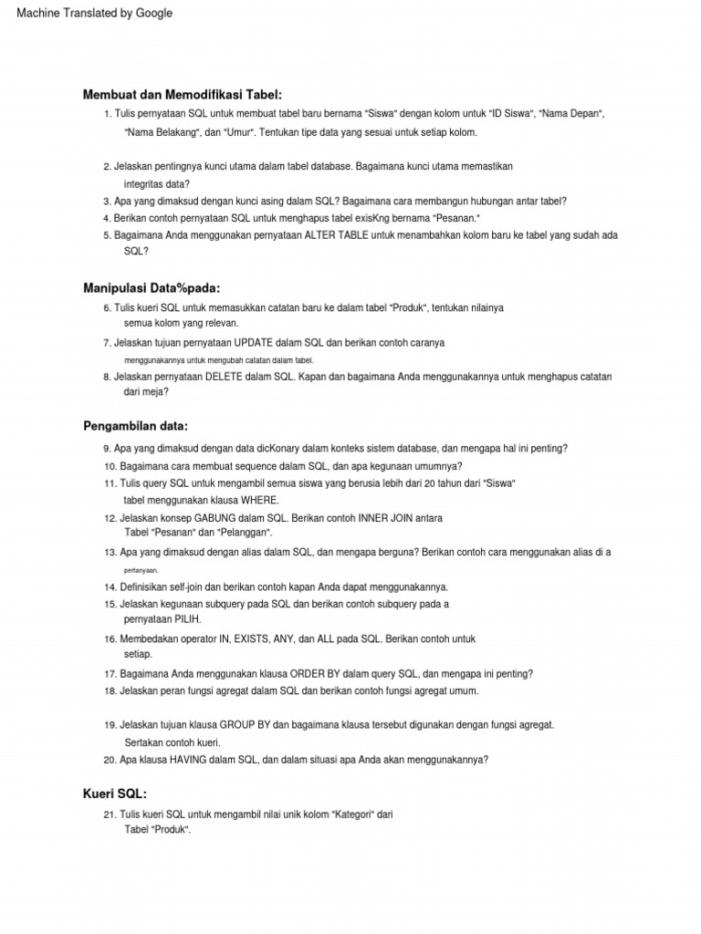 Kunci Utama dan Integritas Data SQL | PDF | Komputer