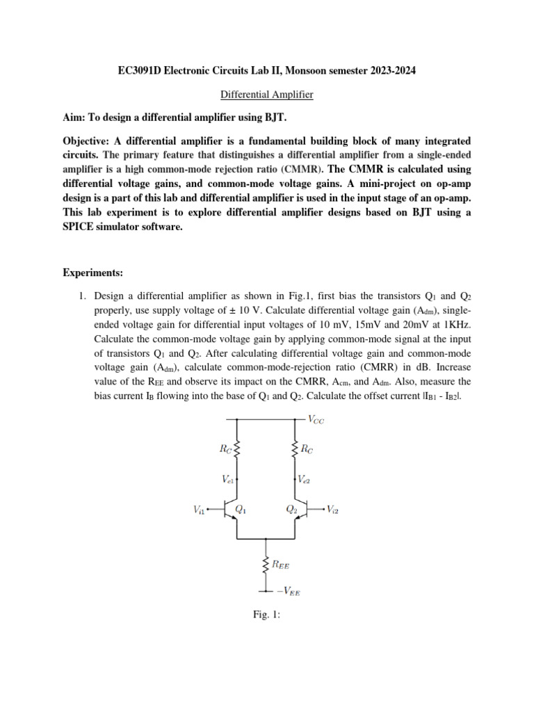 Differential Amplifier | PDF