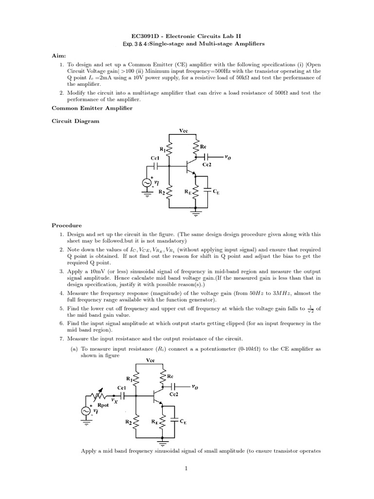 Exp 3 4 Single Multi Amp | PDF