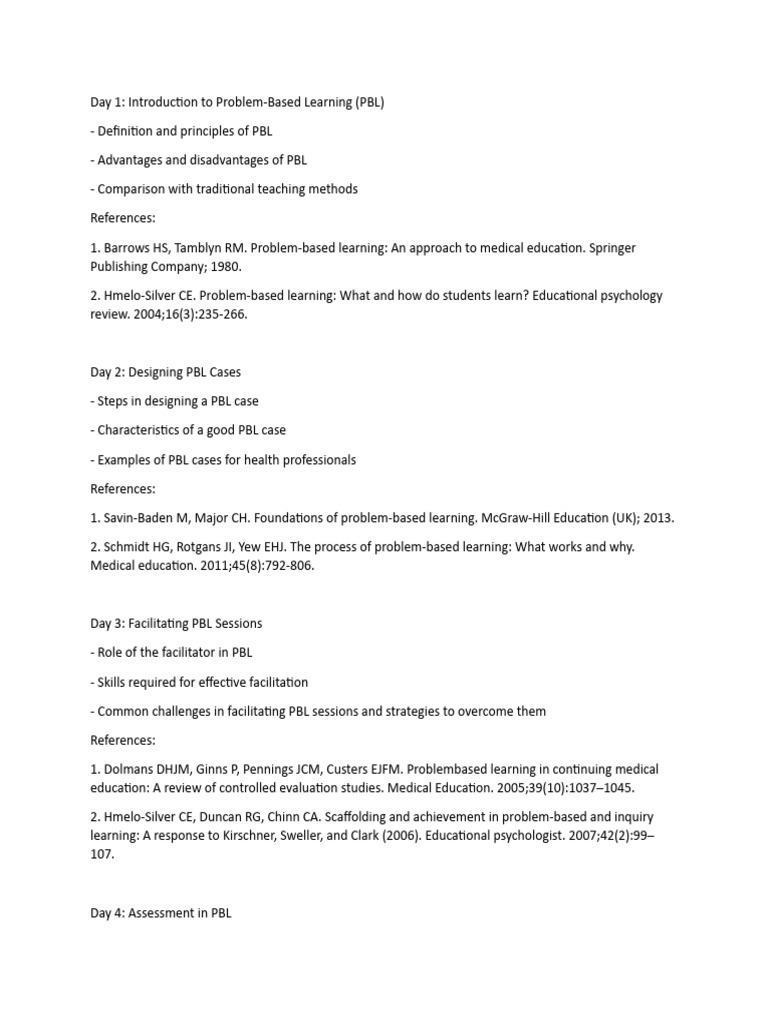 Problem-Based Learning | PDF | Teaching | Learning