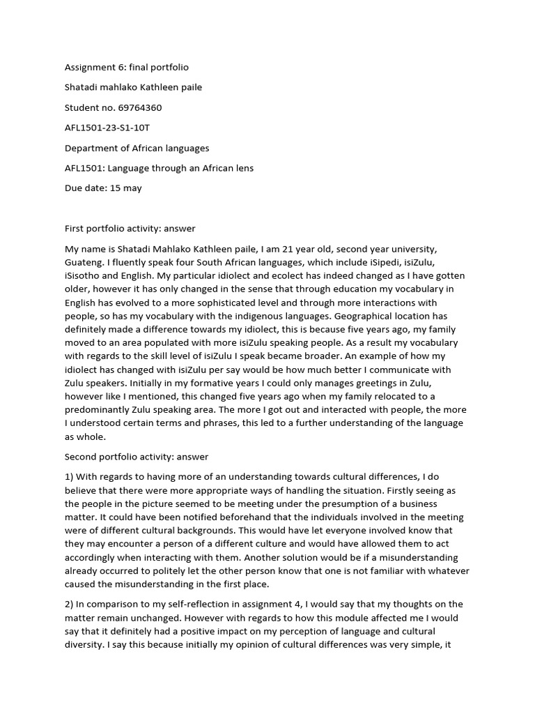 AFL1502 Assignment 6 | PDF | Plagiarism | Family AFL1502 Assignment 6 | PDF | Plagiarism | Family