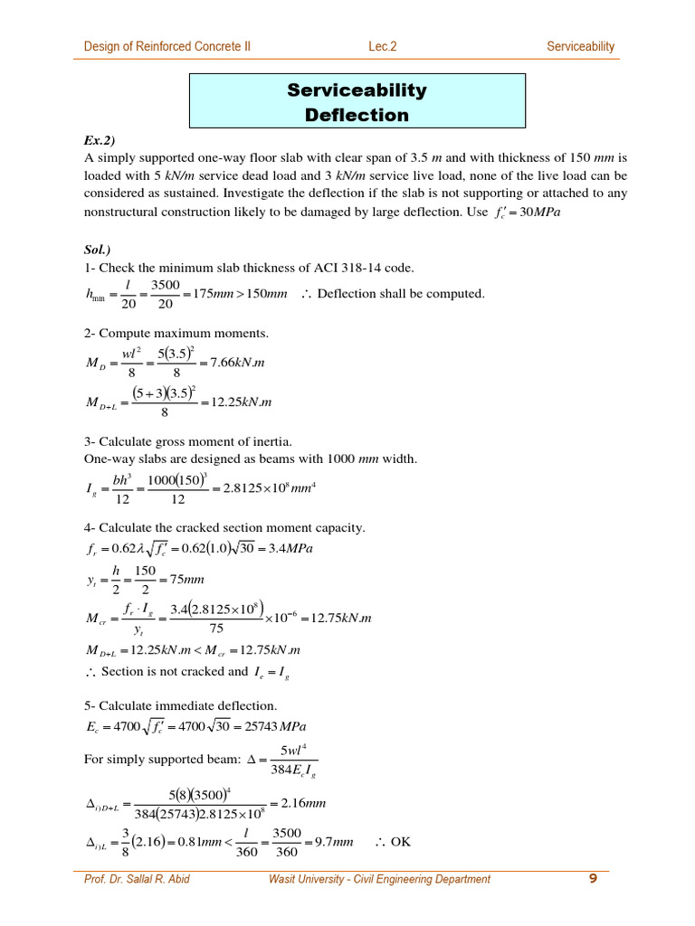 2-Serviceabilty Deflection II | PDF