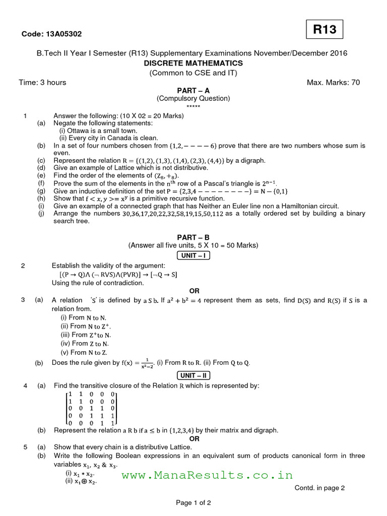 2016 DMGT Previous Paper | PDF
