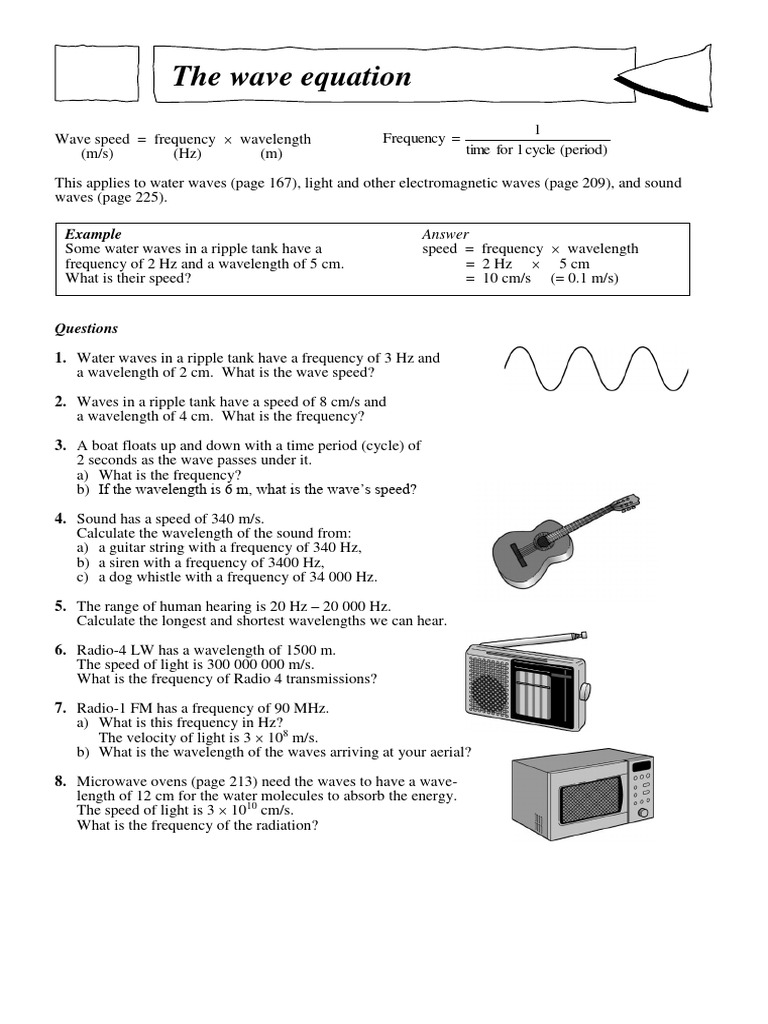 Wave Equation Numericals | PDF