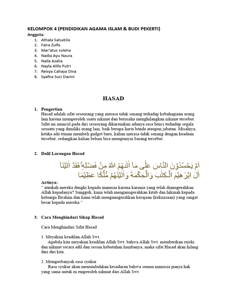 Hasad (Pai Kel.4) | PDF