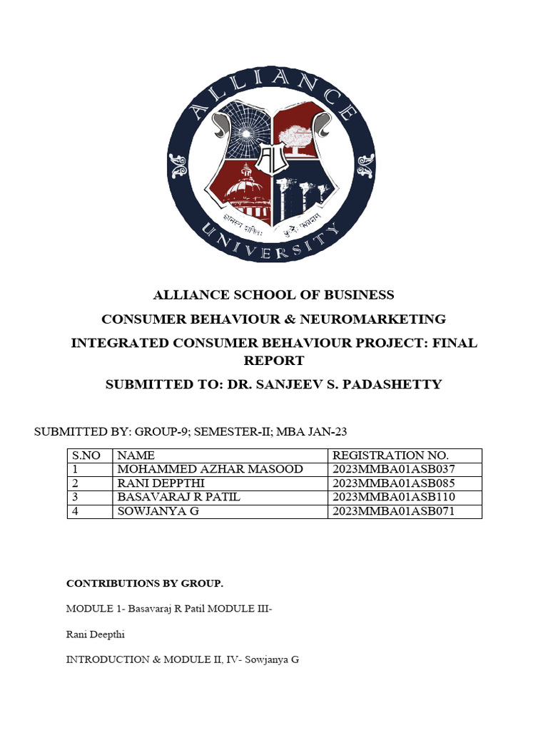 CBNM Final Report | PDF | Consumer Behaviour | Laptop