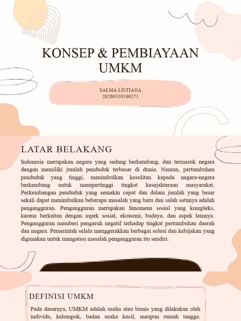 Konsep & Pembiayaan UMKM | PDF