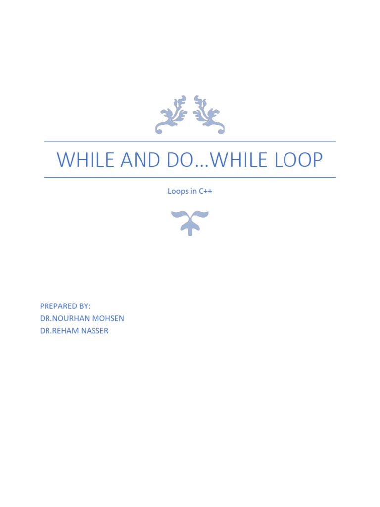 While and Do While Loop | PDF