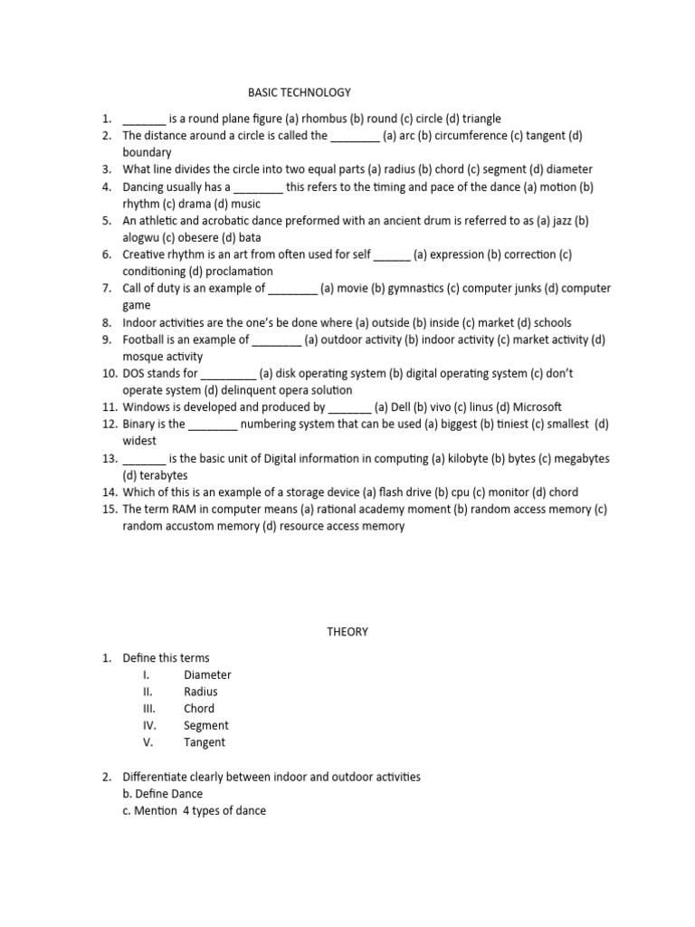 jss2 Basic Technology | PDF
