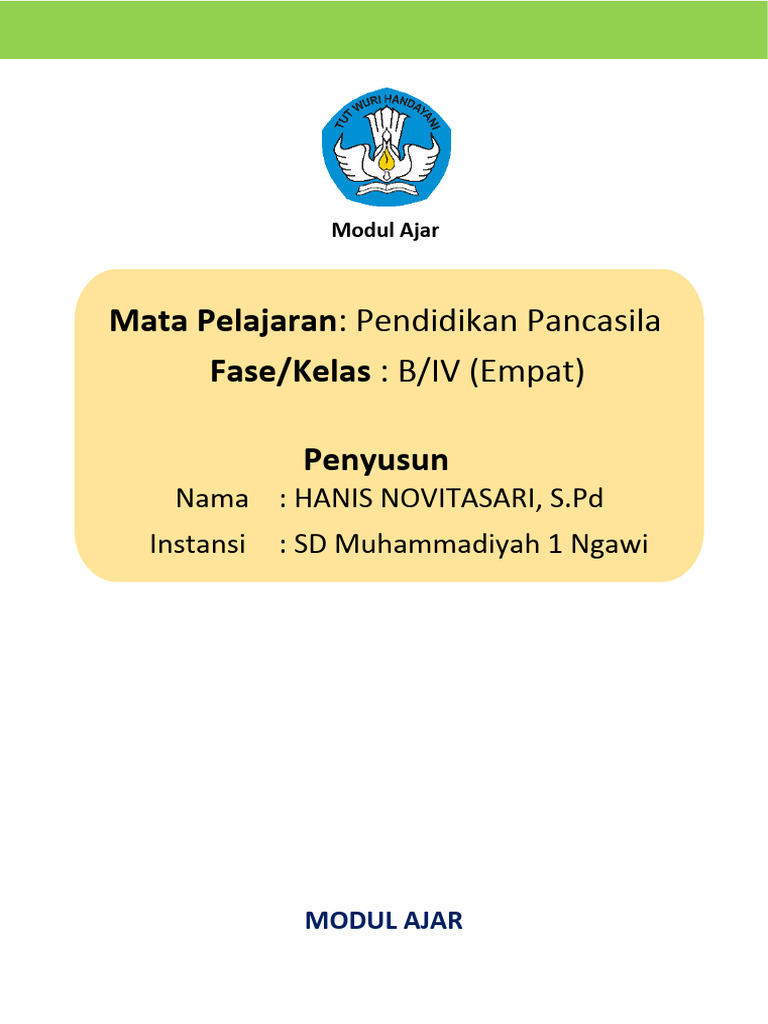 Modul Ajar Pend - Pancasila Yuni Wulan Sari, S.PD | PDF