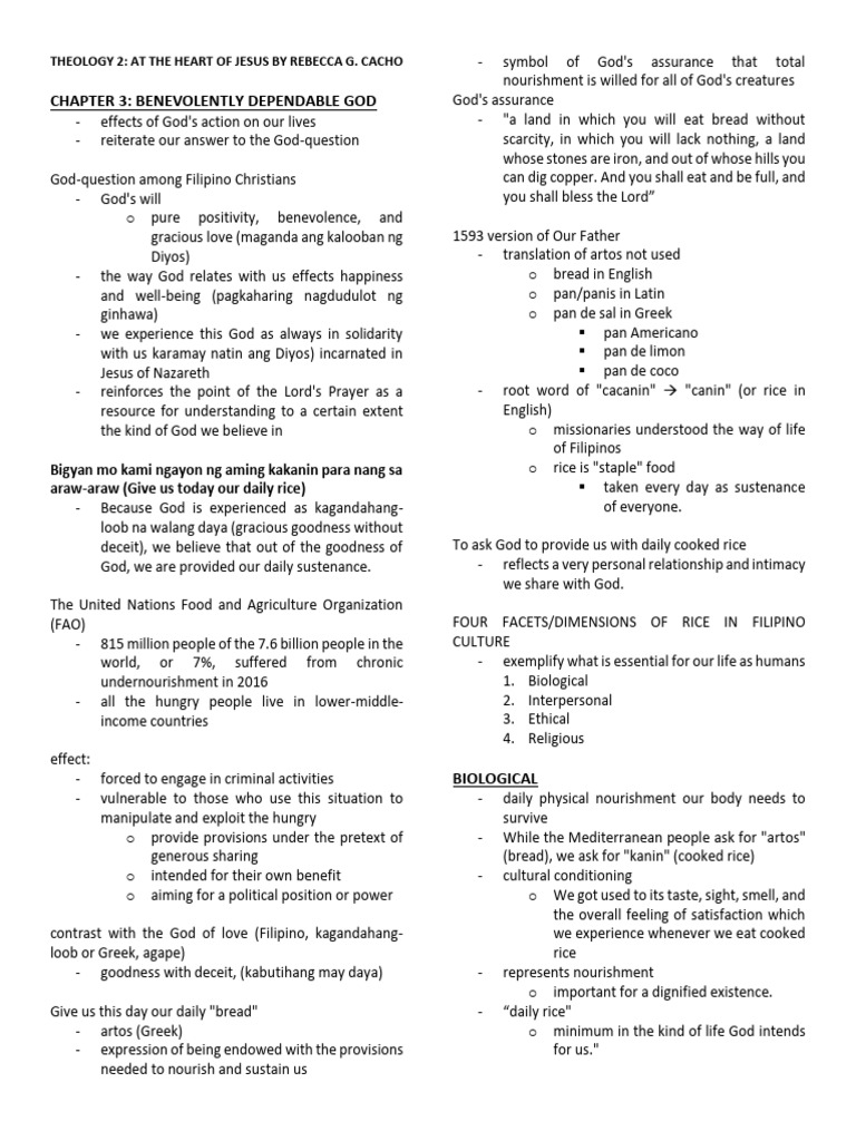Chapter 3 Benevonently Dependable God Theology 2 at The Heart of Jesus by Rebecca Cacho | PDF