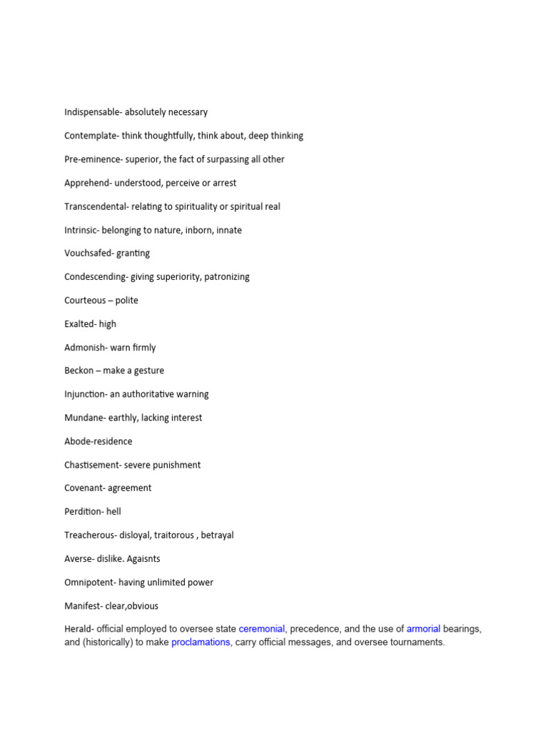 Vocabulary for Spiritual Studies | PDF