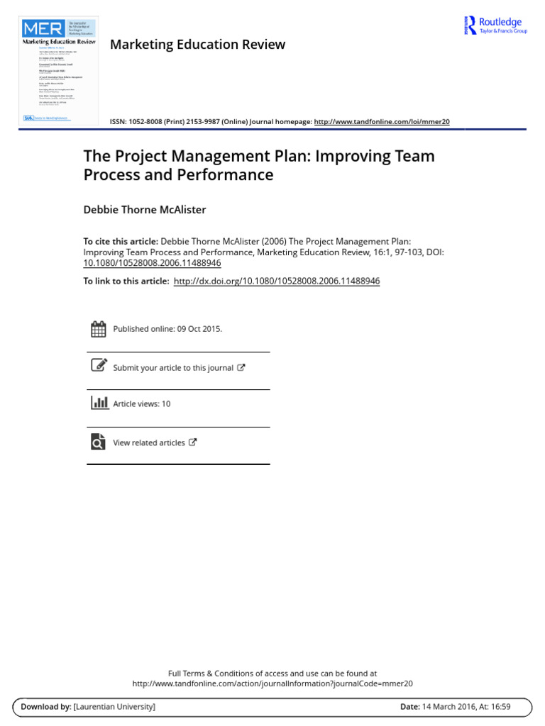Sukri Mohammed-The Project Management Plan | PDF