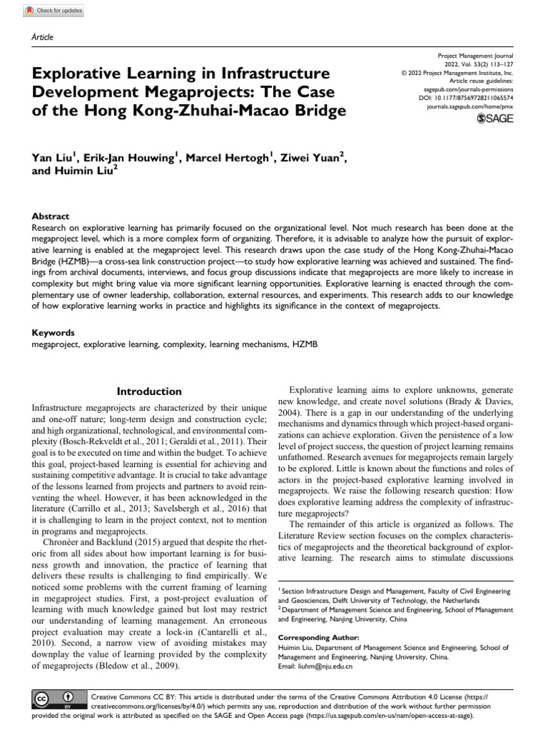 Rahel Saif Explorative Learning in Infrastructure Development Megaprojects | PDF