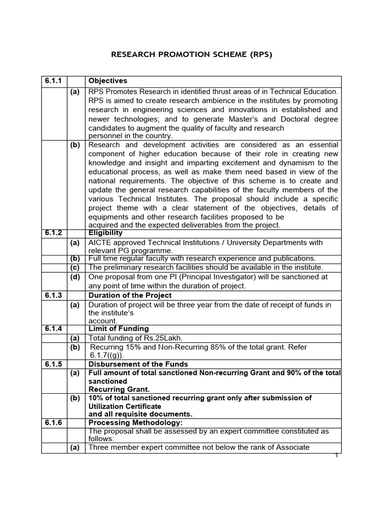 Research Promotion Scheme Overview | PDF