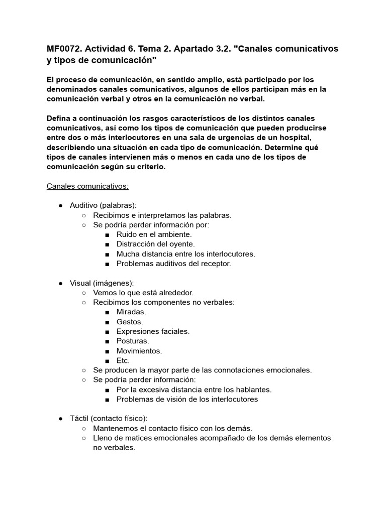 MF0072 SaraJordan | PDF | Comunicación | Comunicación no verbal