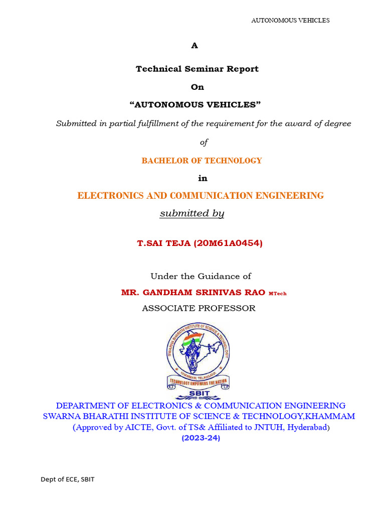 Technical Seminar Report Av | PDF