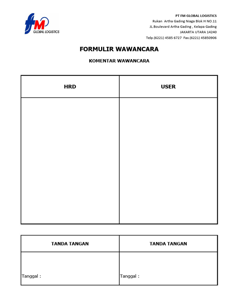 Formulir Interview | PDF