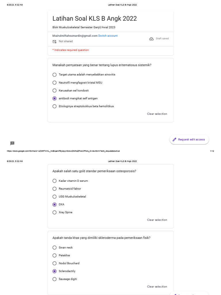 Latihan Soal KLS B Angk 2022 | PDF